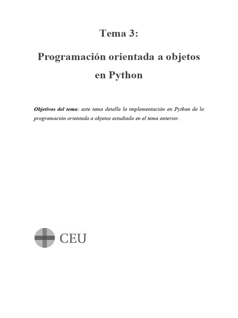 211007100920-Tema 3 | PDF | Herencia (Programación Orientada a Objetos) | Python (lenguaje de ...