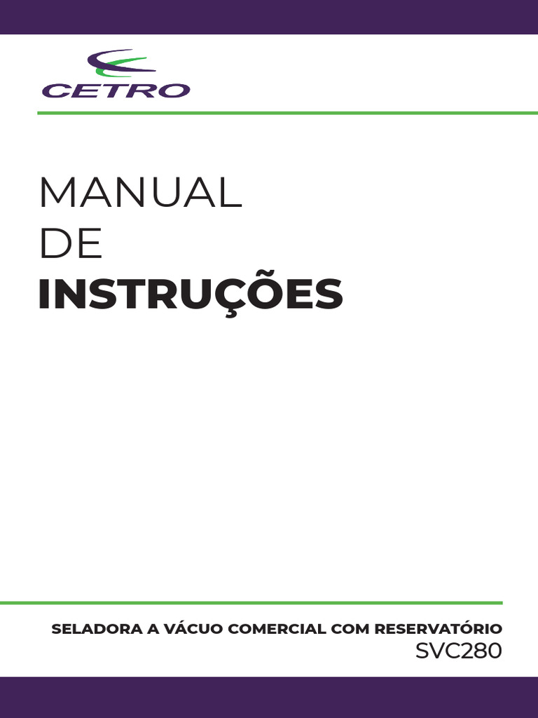 Manual de Instrução | PDF | Vácuo | Conta de transação