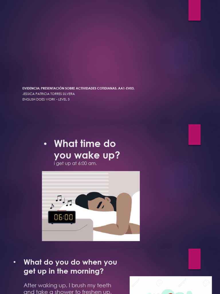 Presentación Sobre Actividades Cotidianas. AA1-EV03. Jessica Torres | PDF