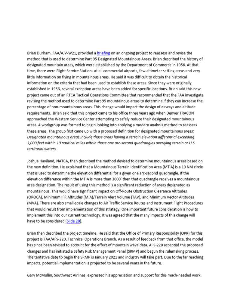 Reassessing FAA Designated Mountainous Areas | PDF | Instrument Flight ...