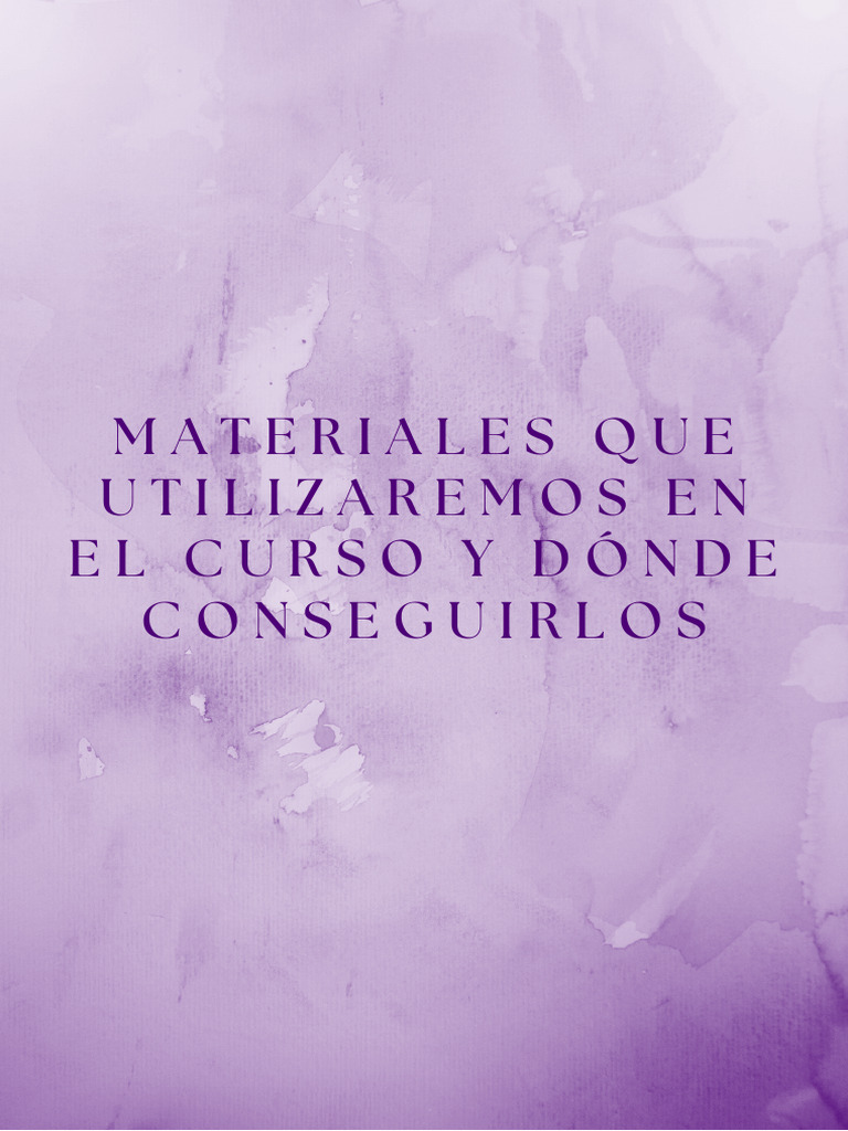 Materiales para tus proyectos creativos | PDF
