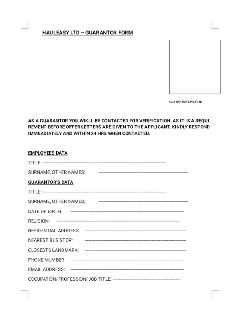 Guarantor Form Phoenix | PDF