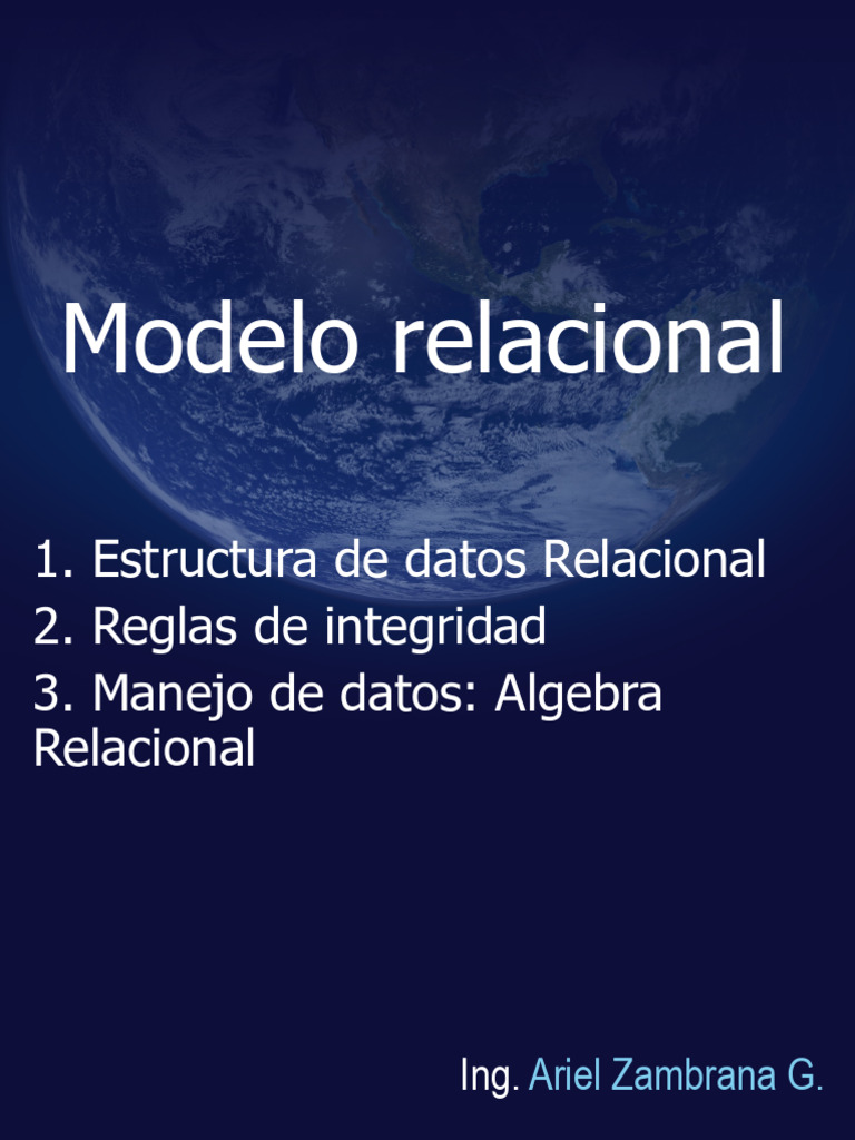 Modelo Relacional - Algebra Relacional | PDF | Base de datos relacional ...