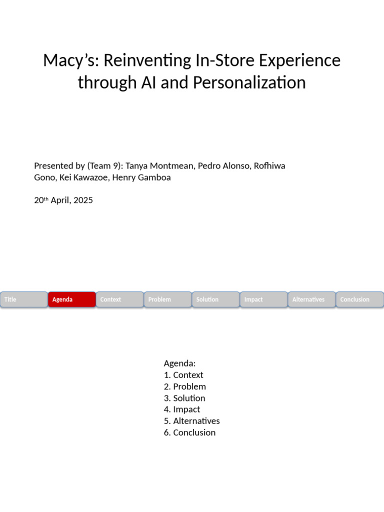 Global Business Strategy - Macy's Case Study - Template | PDF | Retail | Macy's