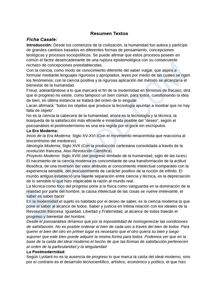 Historia y Epis 3 Textos Resu | PDF | Verdad | Psicoanálisis