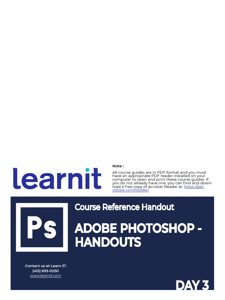 Adobe Photoshop Course Handouts | PDF | Adobe Photoshop | Imaging
