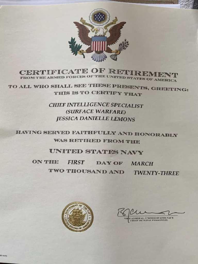 Certificate of Retirement | PDF