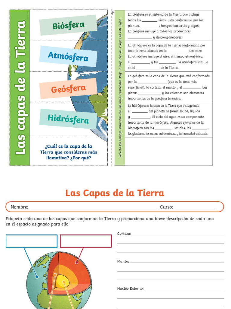 Capas Geosfera Guía | PDF