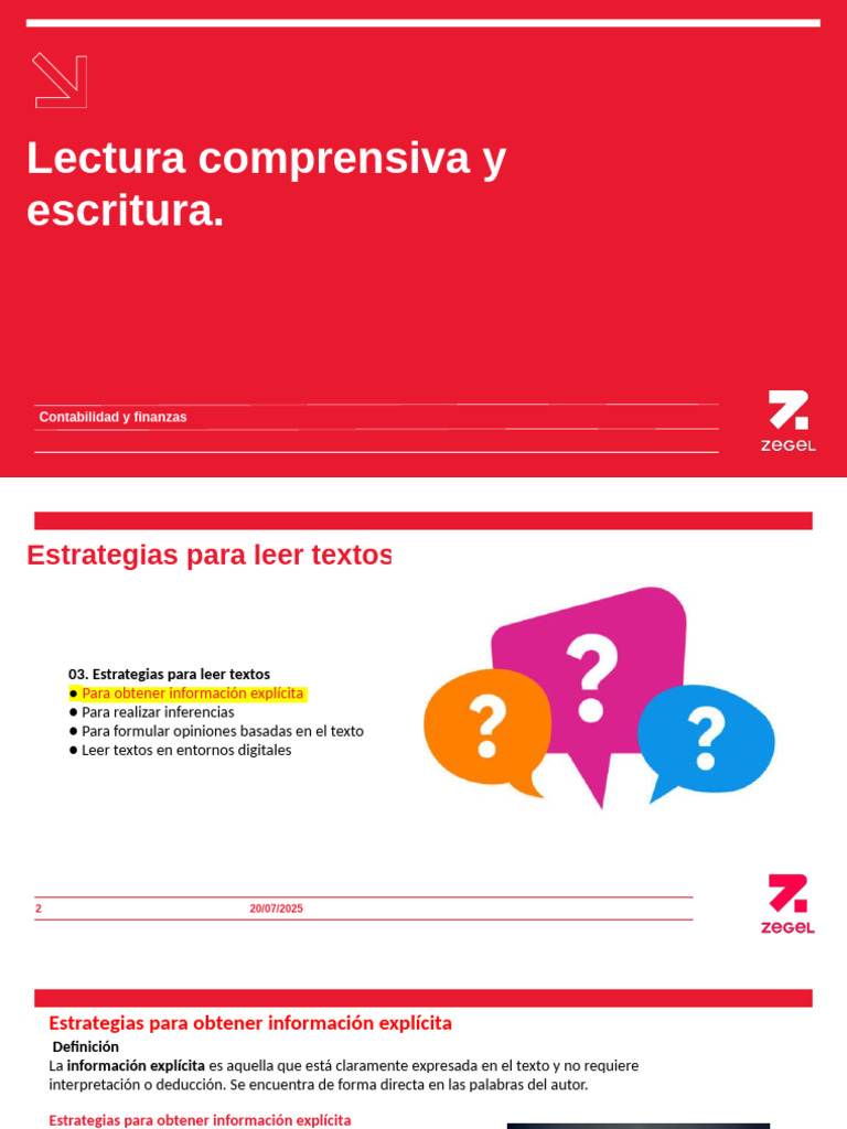 Lectura Comprensiva Quinta Presentación | PDF | Información ...