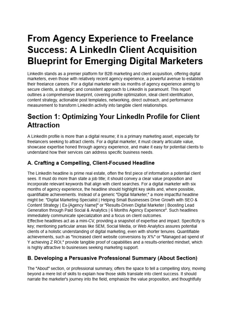 LinkedIn Strategies for Freelance Success | PDF | Digital Marketing ...