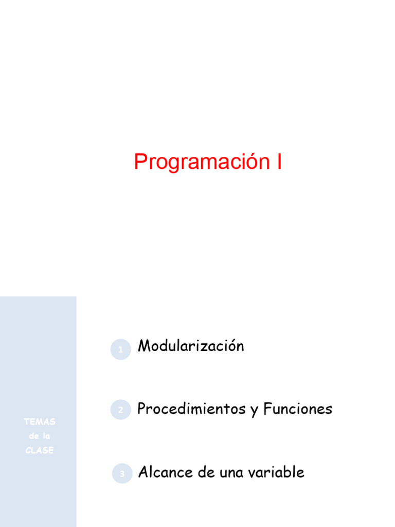 Clase 3modularizacin - Procedure - Function - Alcance2025 | PDF | Software | Programación de ...