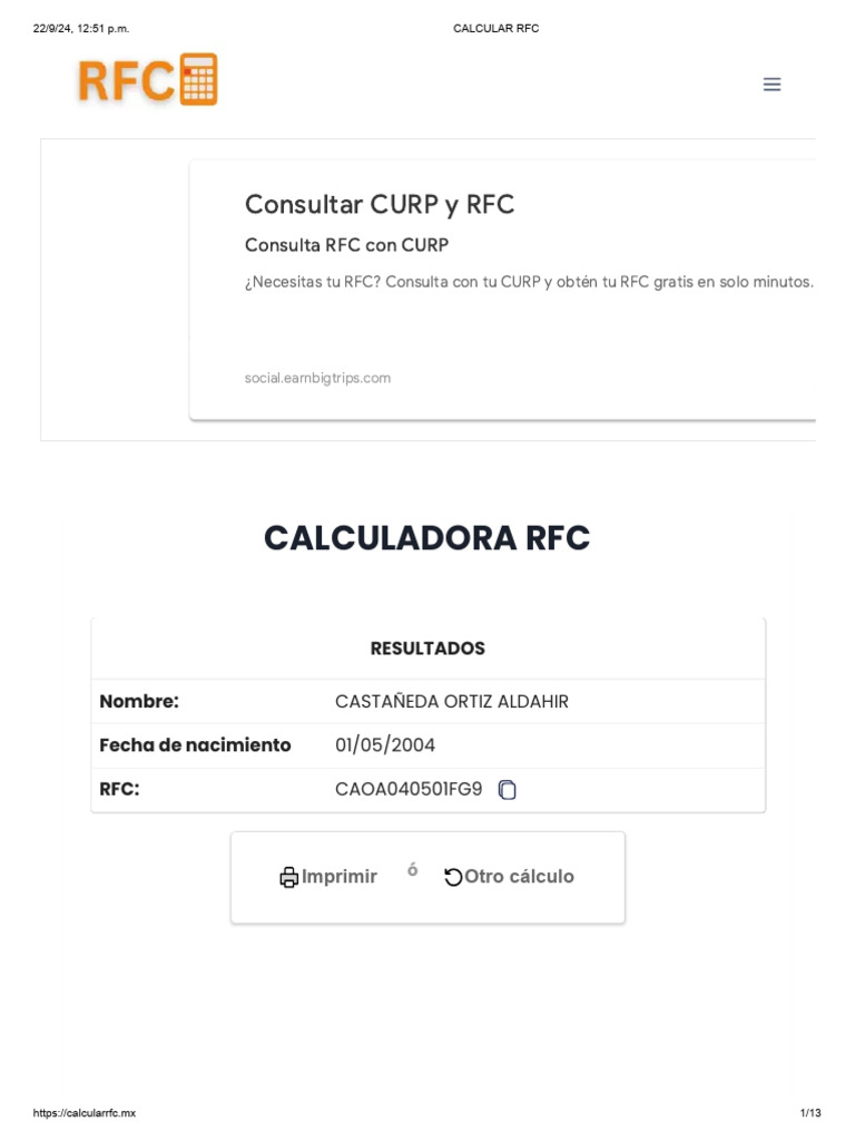 Consulta RFC con CURP en minutos | PDF