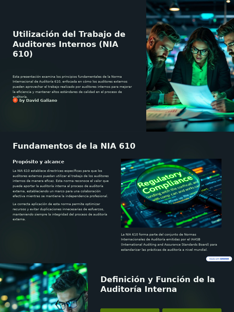 Utilizacion Del Trabajo de Auditores Internos NIA 610 | PDF | Auditoría | Contralor