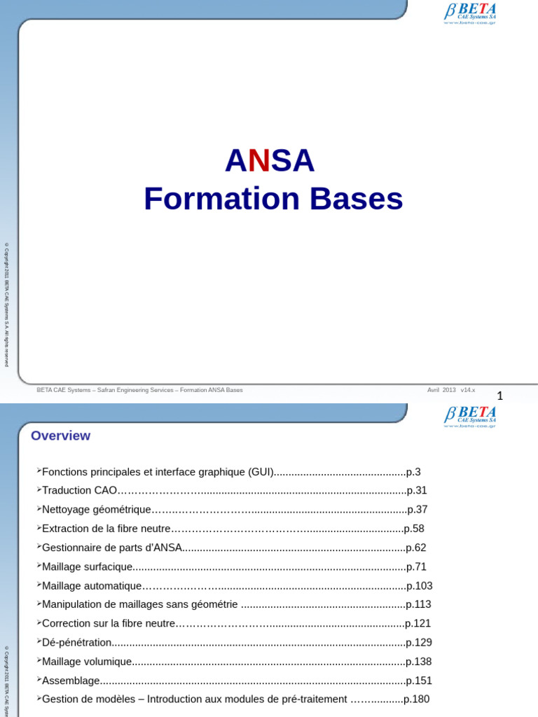 Formation ANSA : Bases et Outils | PDF | Bouton (informatique) | Logiciel