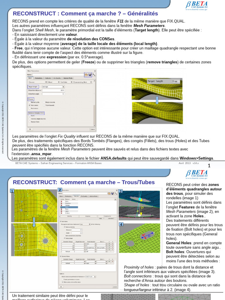 Guide sur le traitement des maillages ANSA | PDF | Informatique ...