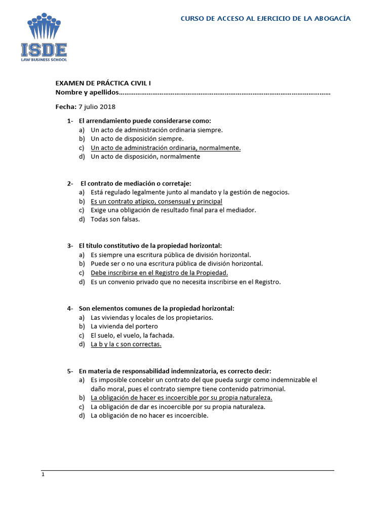 M1 Examen Final 2018 | PDF | Divorcio | Justicia