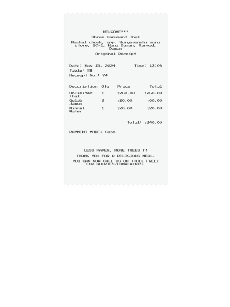 15-11 Lunch Bill | PDF