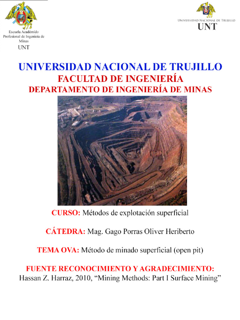 Método de Minado Superficial (Open Pit) - Tópicos | PDF