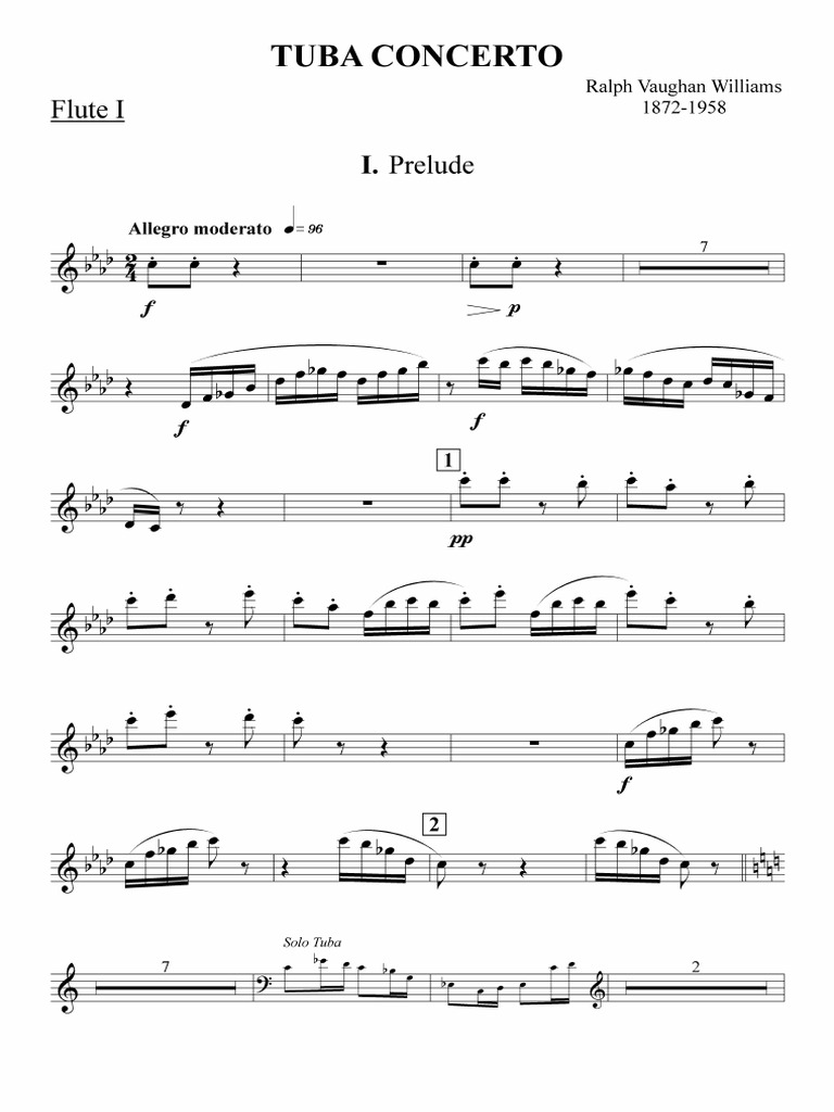 Tuba Concerto - Flute I | PDF