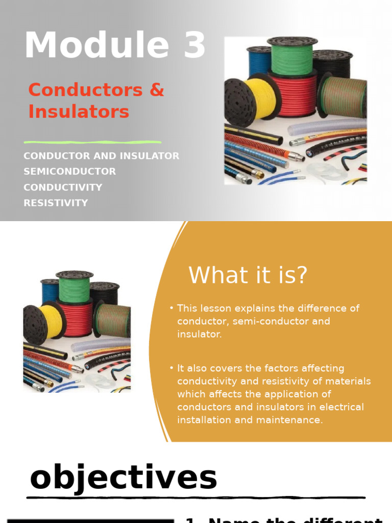 Module 3 Conductors and Insulators | PDF | Electrical Conductor ...