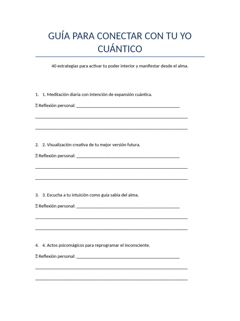 Conecta con tu Yo Cuántico | PDF | Reflexión (Física)