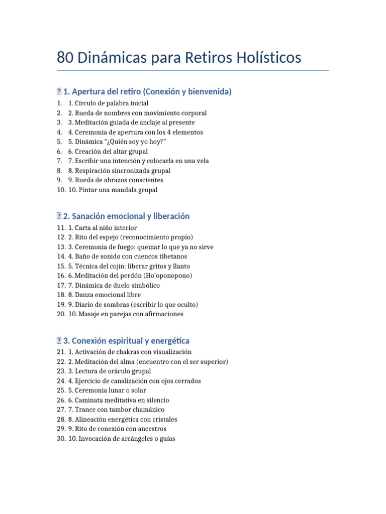 80 Dinamicas Retiros | PDF