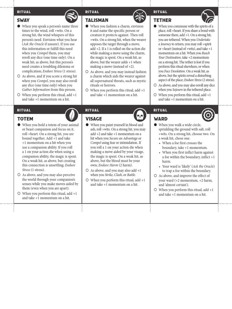 Ironsworn Assets Printable 18 | PDF
