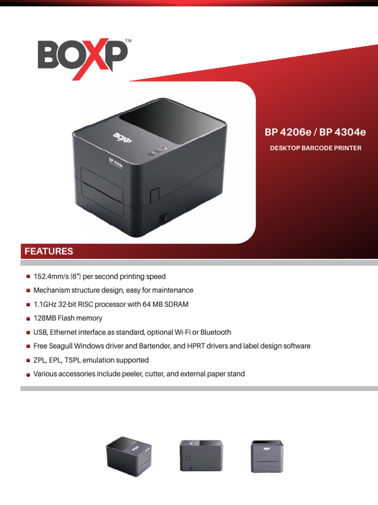 BoxP Desktop Barcode Printer Overview | PDF | Computer Science ...