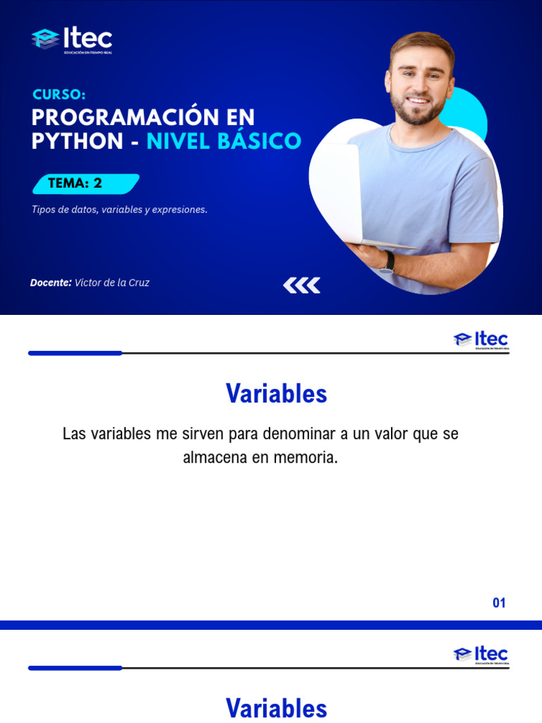 TEMA 2 - Tipos de Datos, Variables y Expresiones. | PDF | Variable (informática) | Tipo de datos