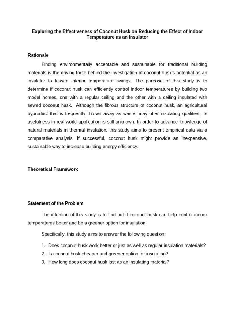 Exploring The Effectiveness of Coconut Husk On Reducing The Effect of ...