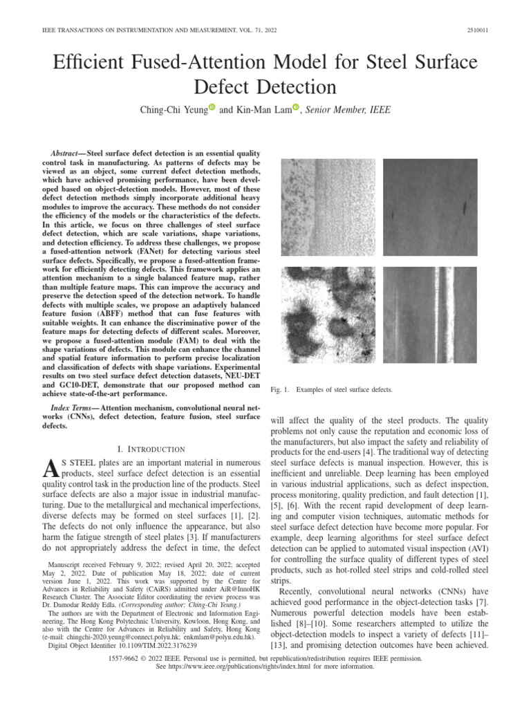 Efficient Fused-Attention Model For Steel Surface Defect Detection | PDF | Deep Learning | Attention