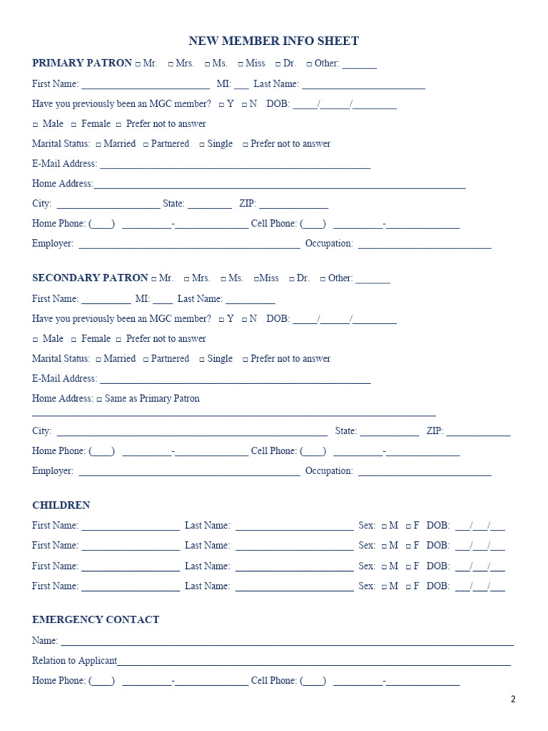 2024 Mohawk Golf Club Membership Application and Patron Agreement | PDF