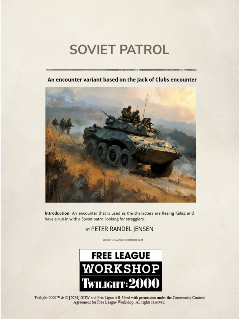 Soviet Patrol Encounter for Twilight:2000 | PDF | Artillery | Deception