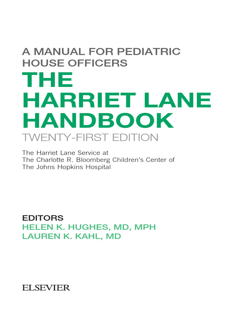 THE Harriet Lane Handbook: A Manual For Pediatric House Officers | PDF ...