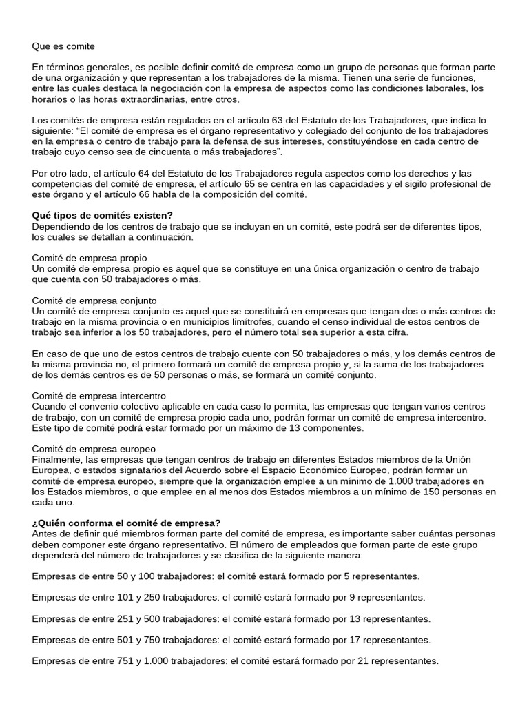 Que Es Comite - Docx Maria | PDF | Division de trabajo | Business