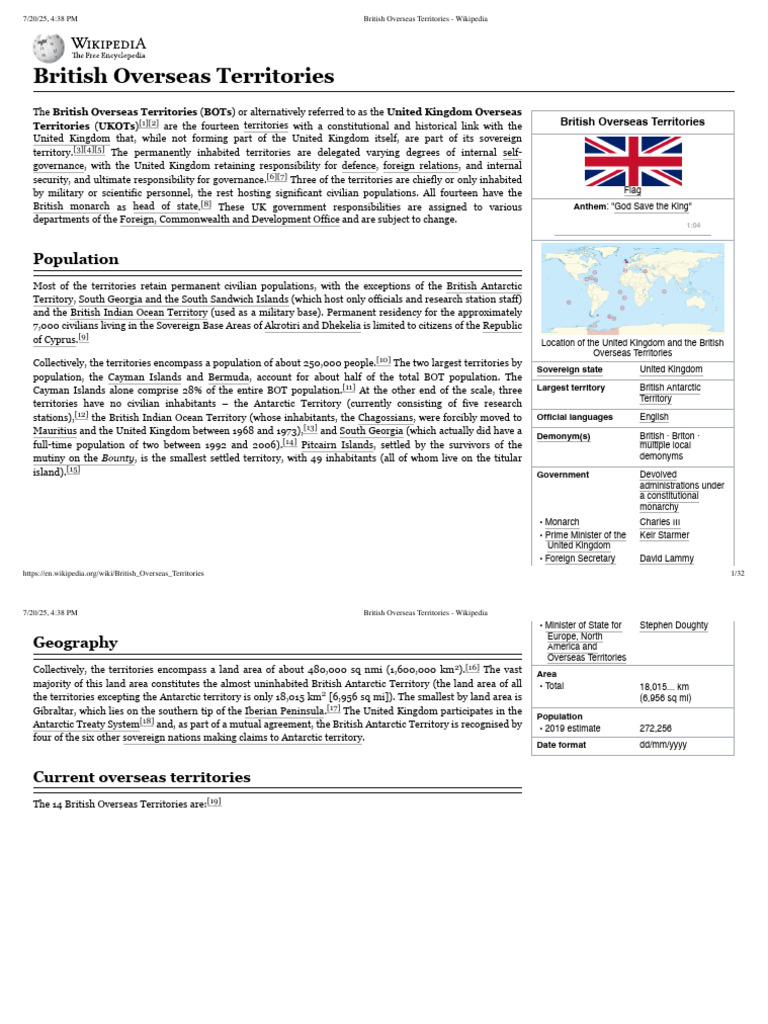 Overview of British Overseas Territories | PDF | British Empire ...