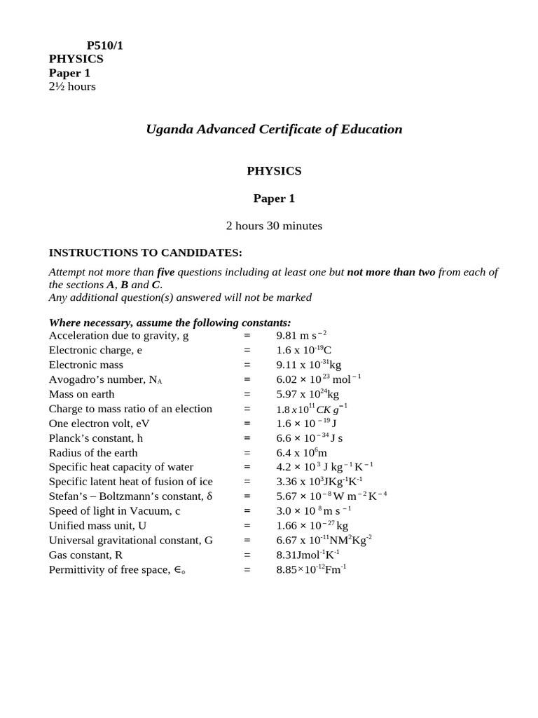 A.physicis.P.1. 2023 Resourceful Exam | PDF | Orbit | Mass