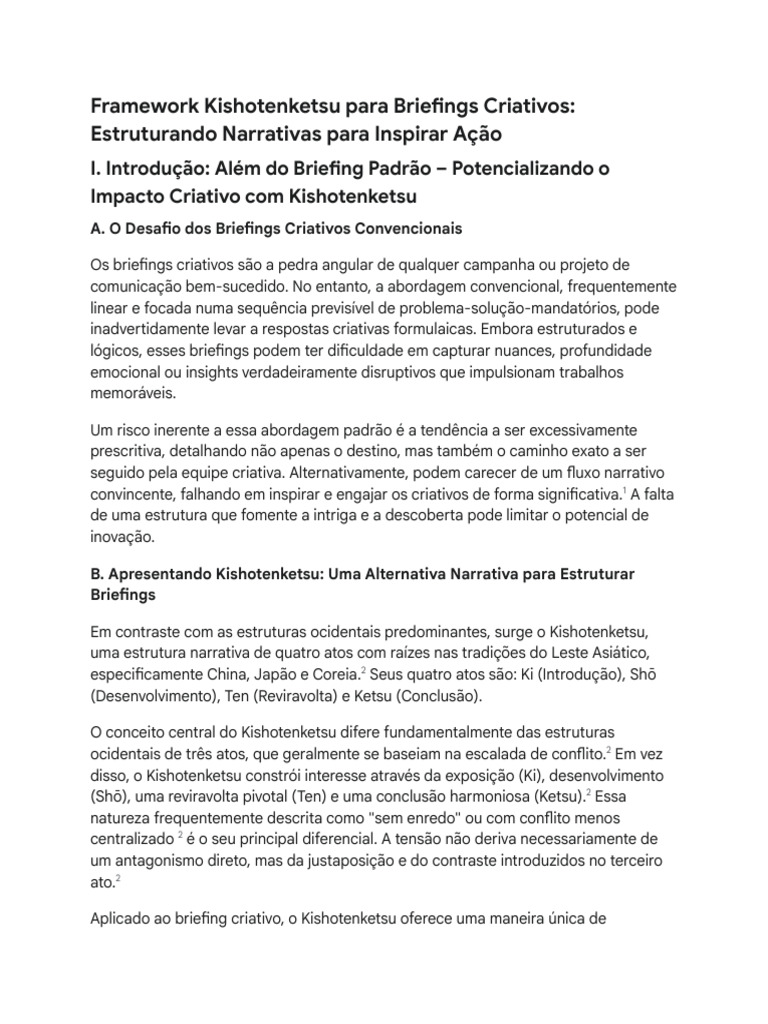 Kishotenketsu Framework | PDF | Narrativa | Pensamento