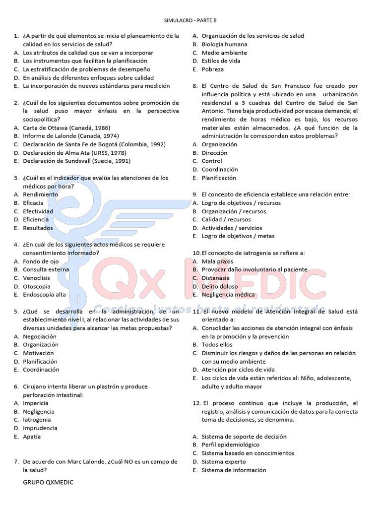 Simulacro Enam 1b - 3era Vuelta | PDF | El embarazo | Hospital