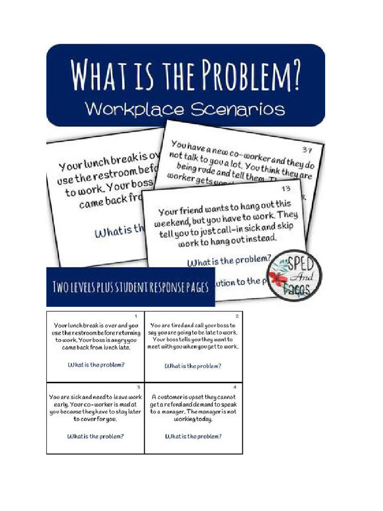 Workplace Problems Scenarios | PDF