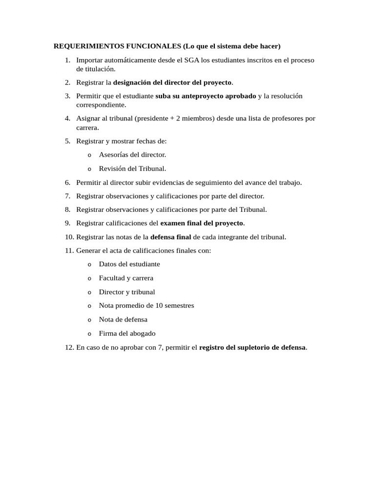 Requerimientos Funcionales | PDF