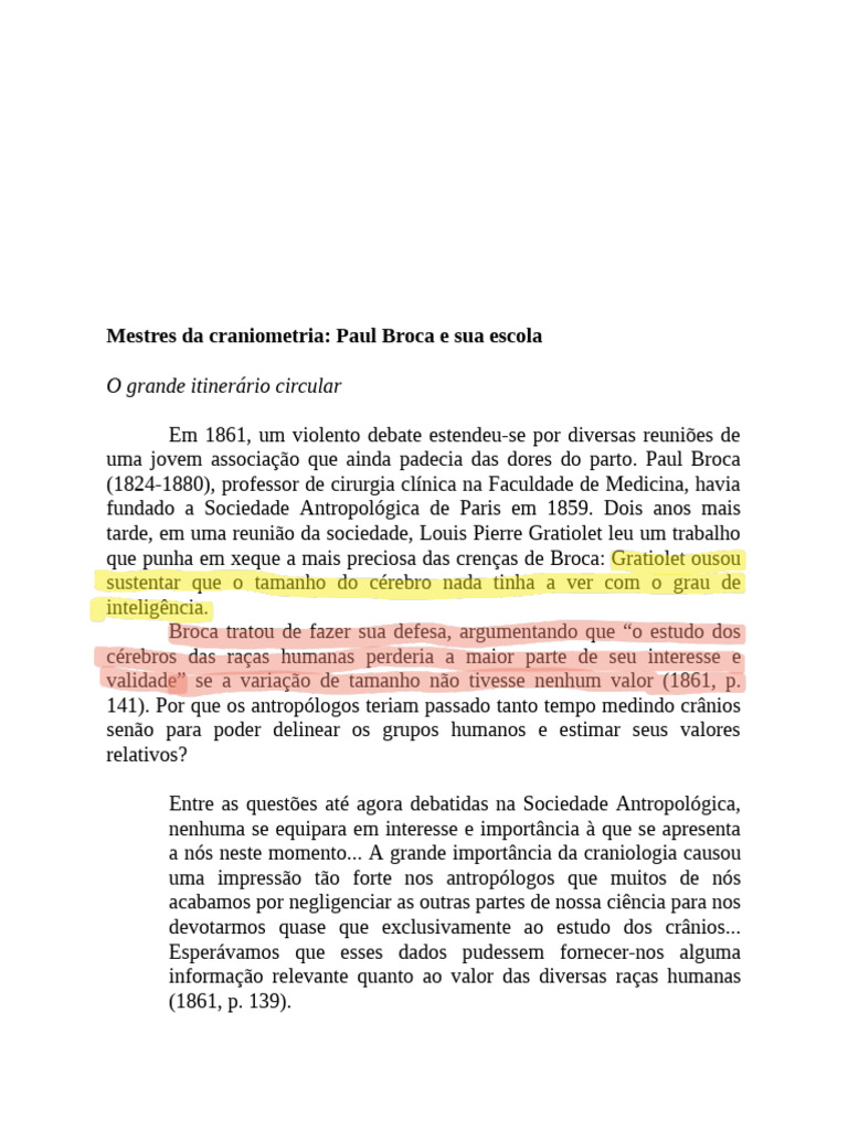Mestre Da Craniometria | PDF | Raça (categorização humana) | Negros