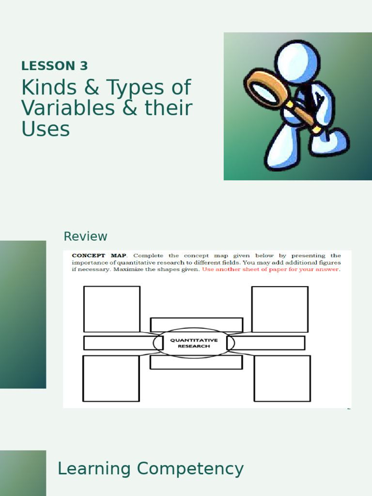 Lesson 3 Kinds and Types of Variables and Theor Uses | PDF | Level Of ...