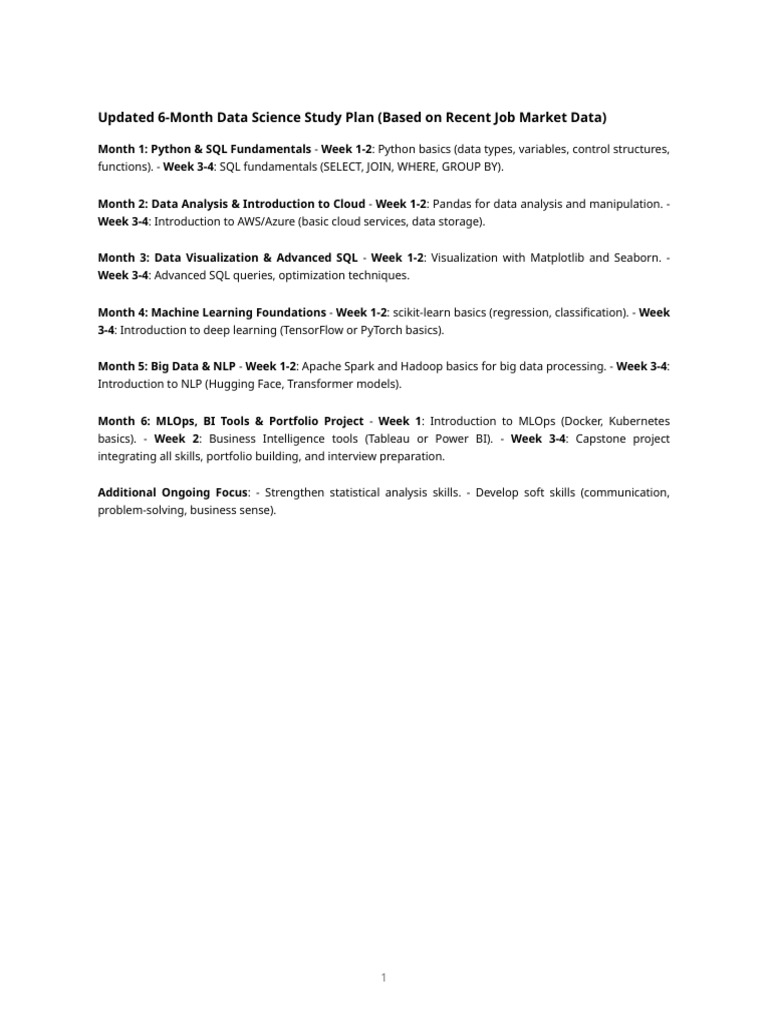 Data Science Plan 2025 | PDF