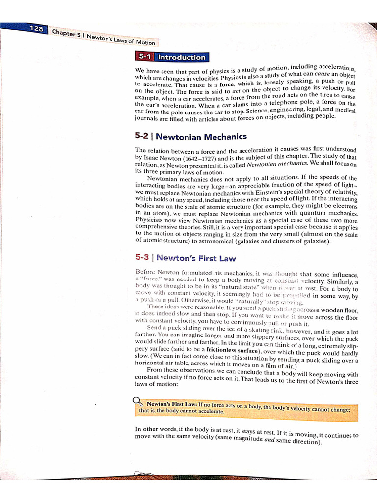 Unit 1 Law of Motion | PDF