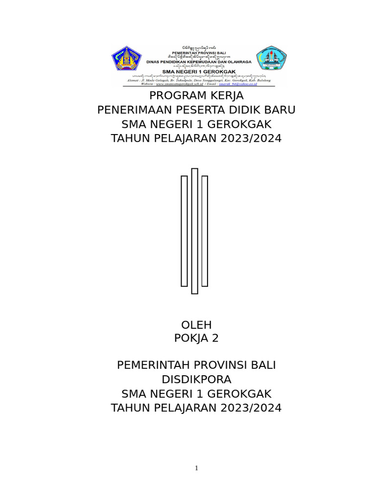 Program Kerja PPDB 2023 | PDF