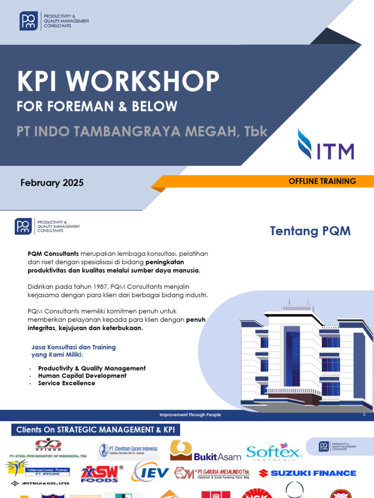 KPI Workshop untuk Foreman dan Bawahan | PDF