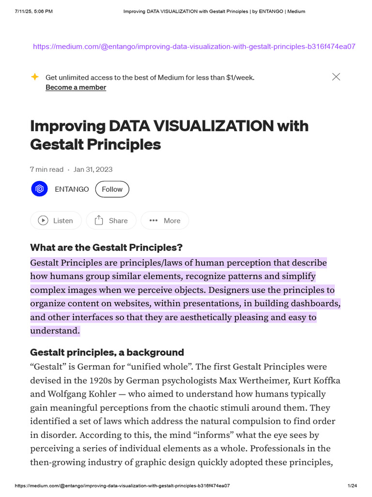 Improving DATA VISUALIZATION With Gestalt Principles - by ENTANGO ...