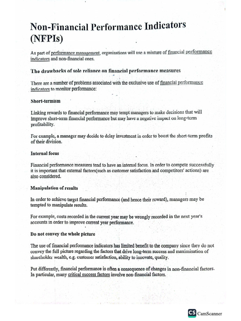 Non-Financial Performance Indicators | PDF