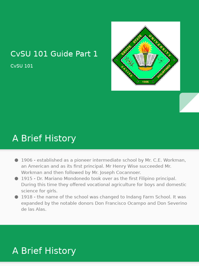 CvSU 101: History and Campuses Overview | PDF | Business